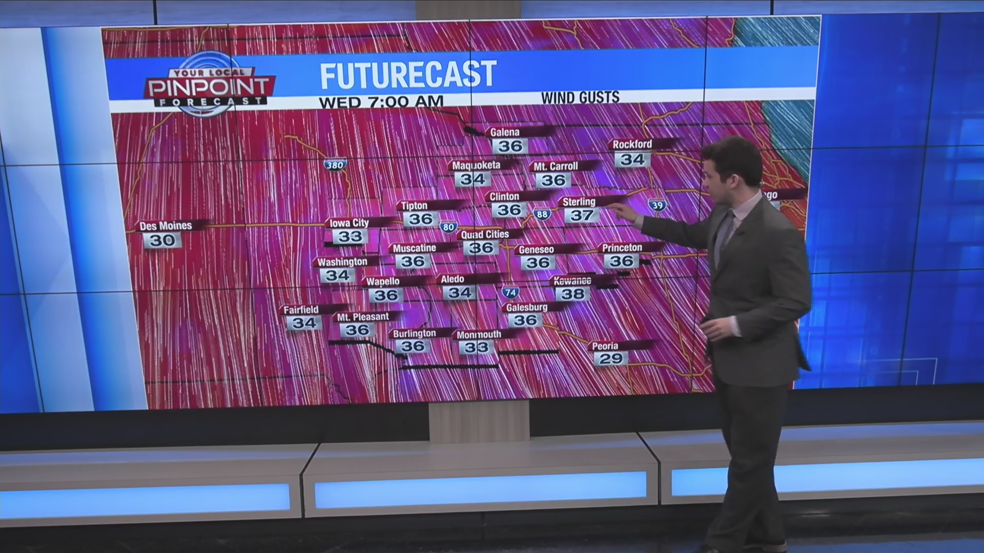 Strong wind gusts for tomorrow morning