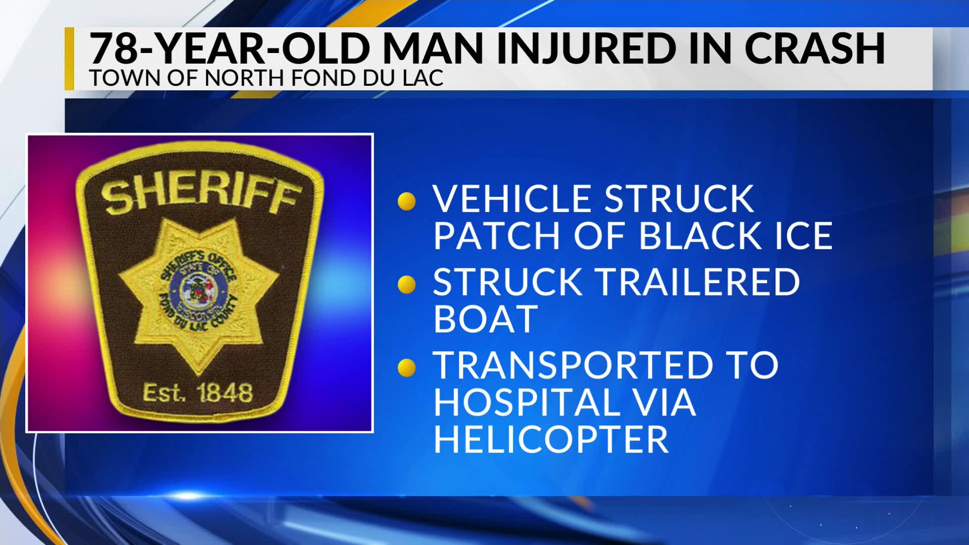 Man in critical condition after Fond du Lac County crash involving boat ...