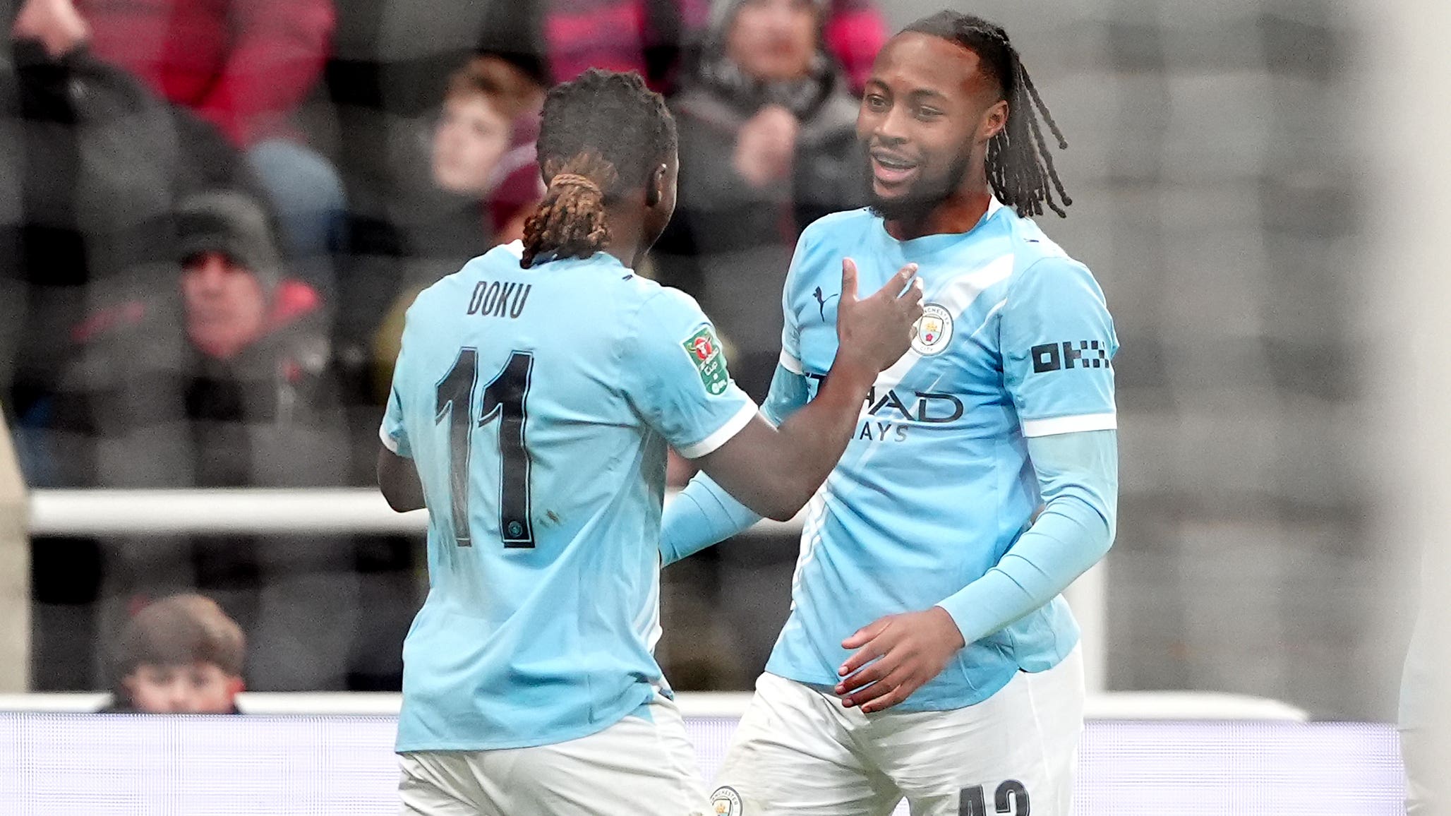 Antoine Semenyo scores again as Man City put one foot in Carabao Cup final