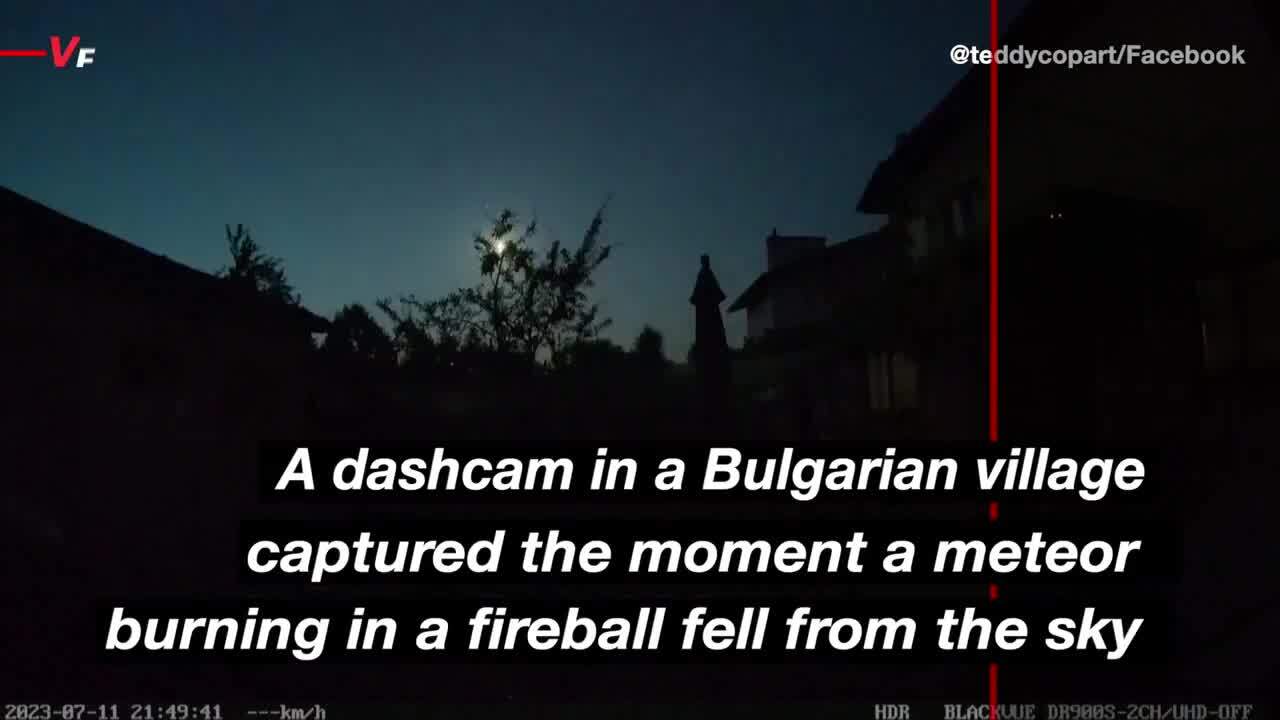 A dashcam recorded the exact moment a meteor lit up the night sky