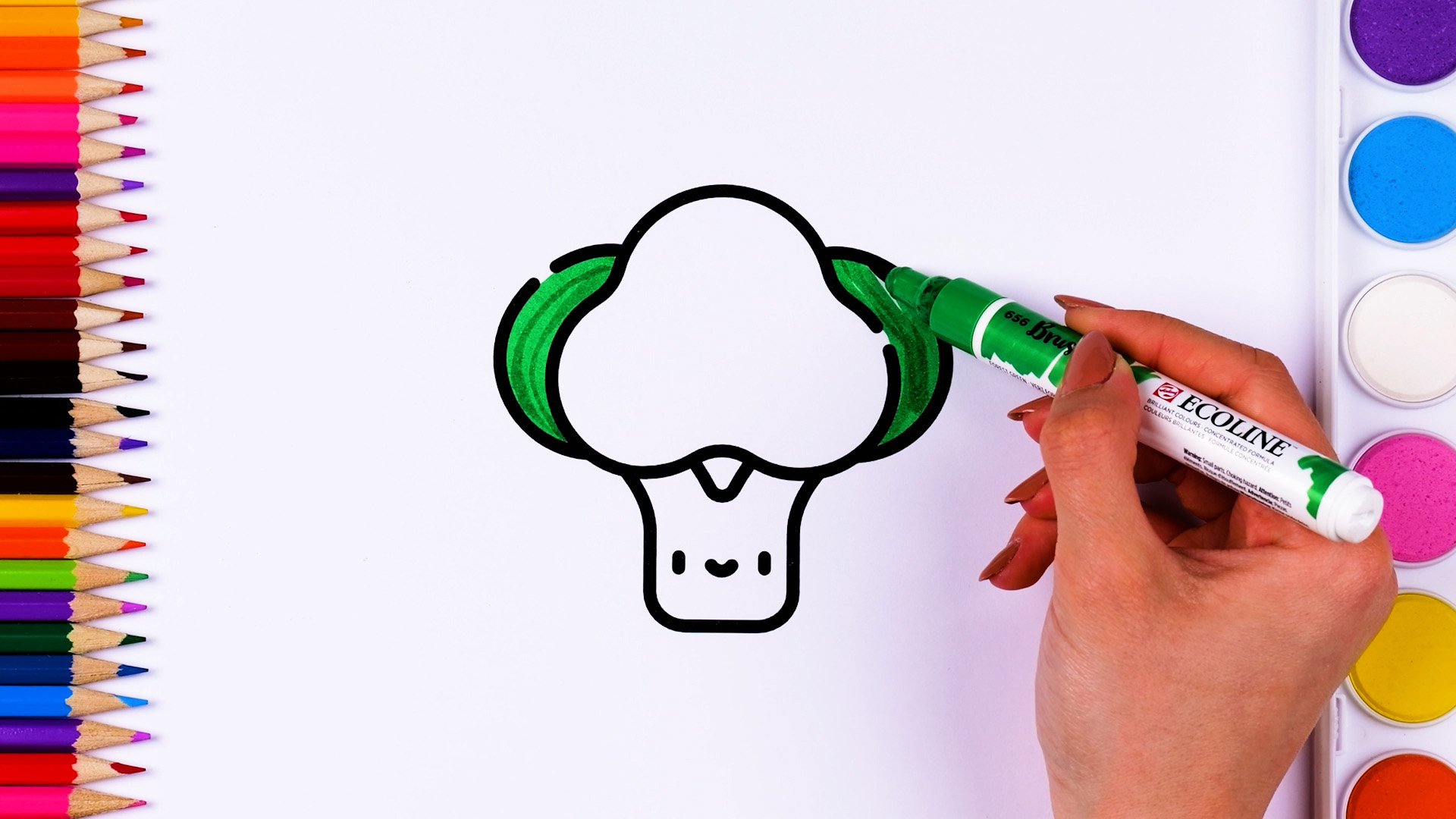 Broccoli and horse drawings | Learning colors for kids