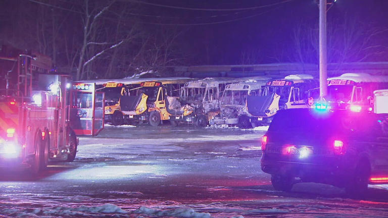 Several school buses destroyed in fire in MetroWest city