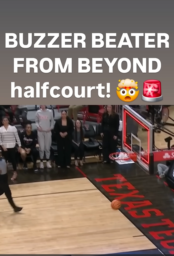 Buzzer beater from beyond halfcourt