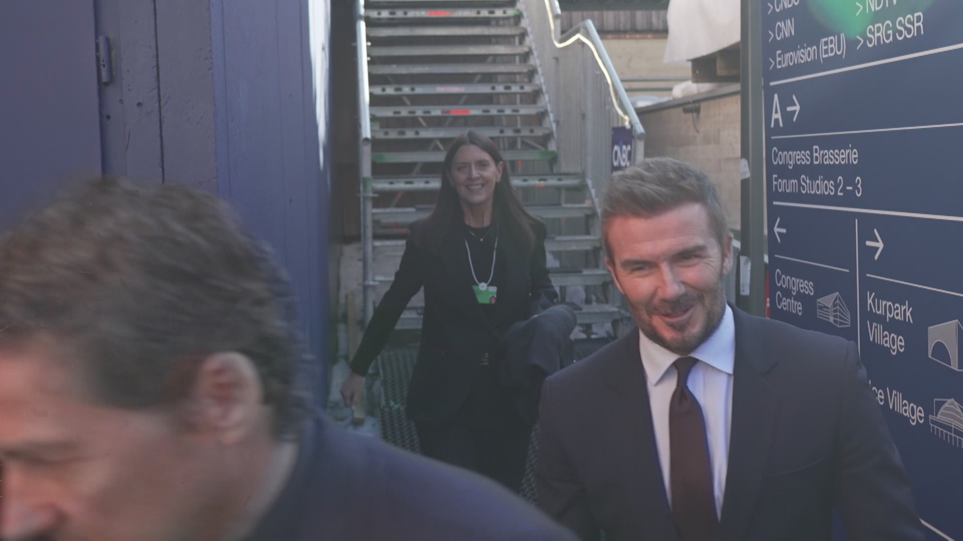 David Beckham in Davos amid Brooklyn feud