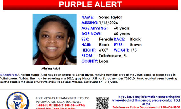 Purple alert issued for missing Florida woman. What is a purple alert?