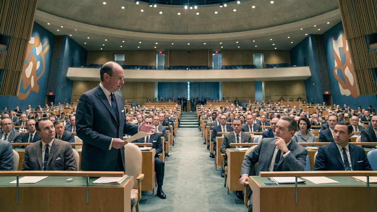 A tense UN confrontation brought the Cuban crisis to its peak