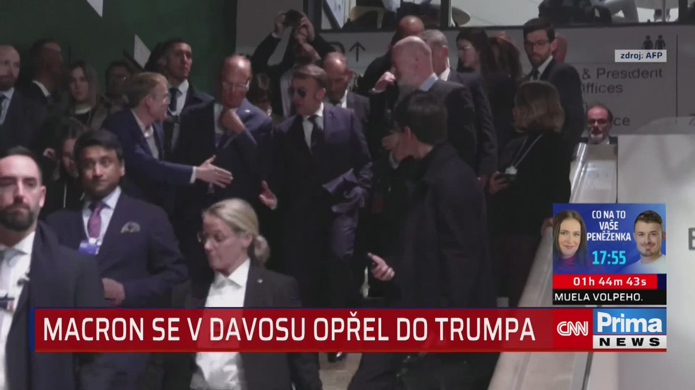 Macron se v Davosu opřel do Trumpa