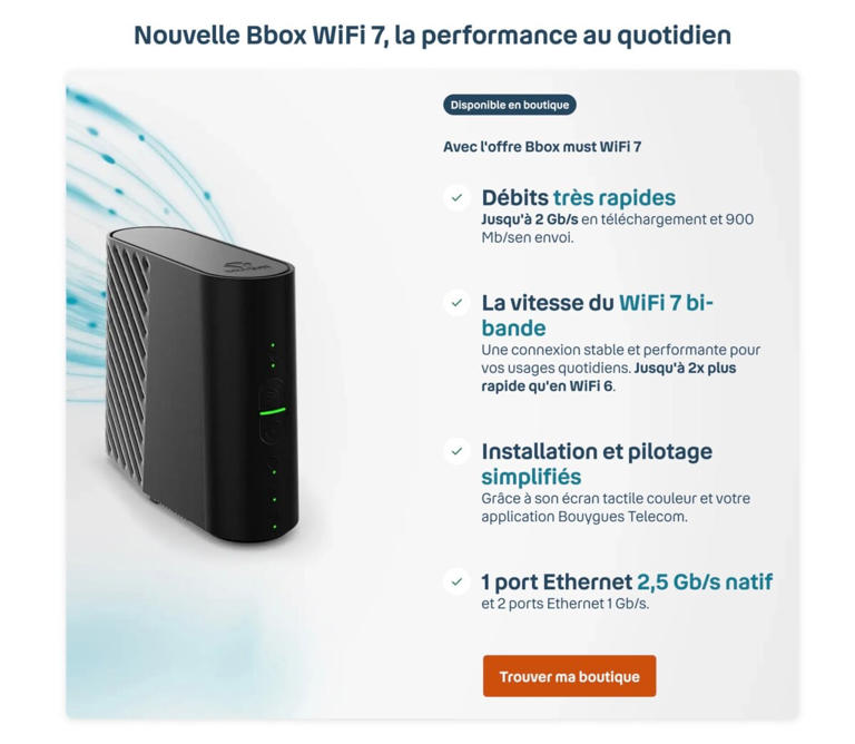 Surprise, Bouygues Telecom lance discrètement une nouvelle Bbox WiFi 7
