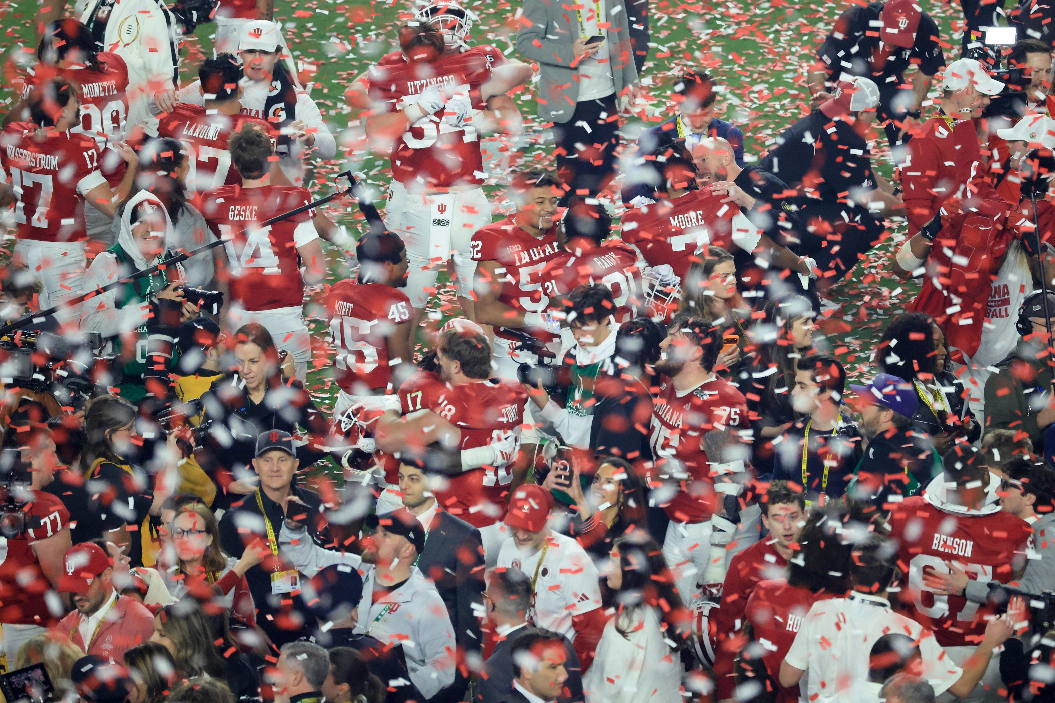 When will Indiana football celebrate its national championship on campus?