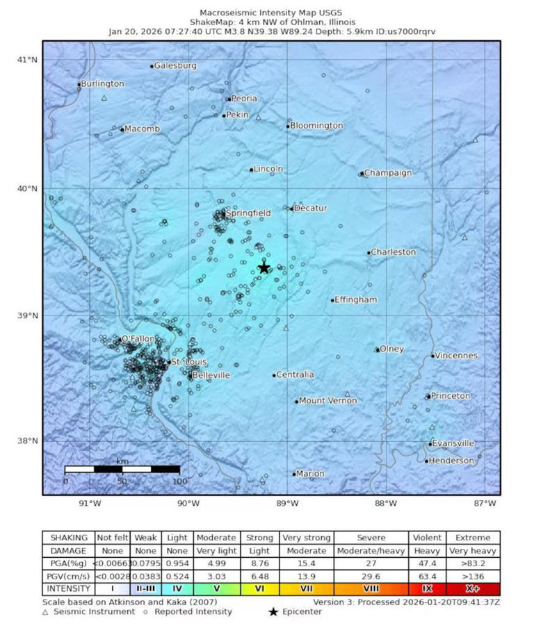USGS upgrades early morning earthquake; hundreds report feeling quake