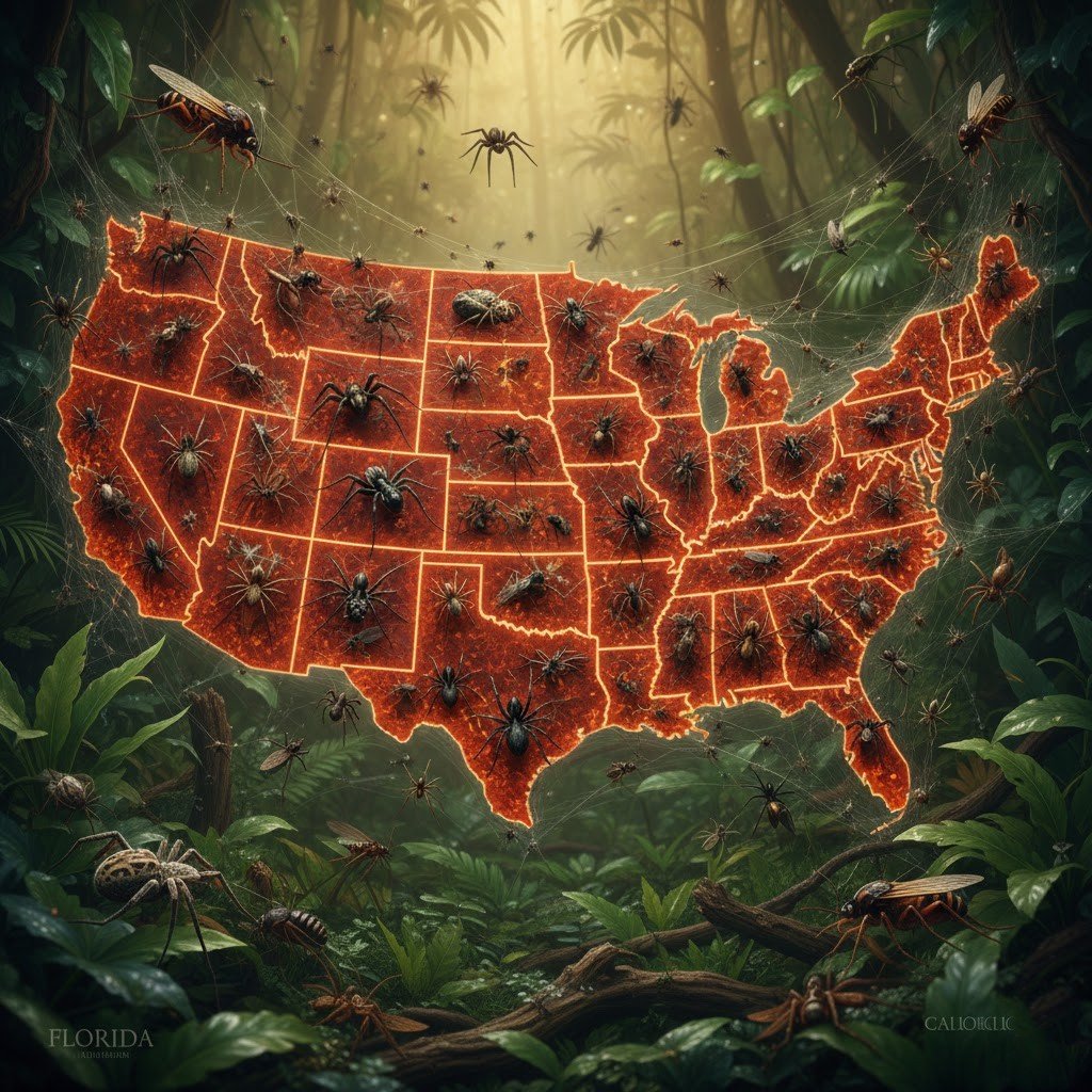 Webbed everywhere: US states where spiders rule