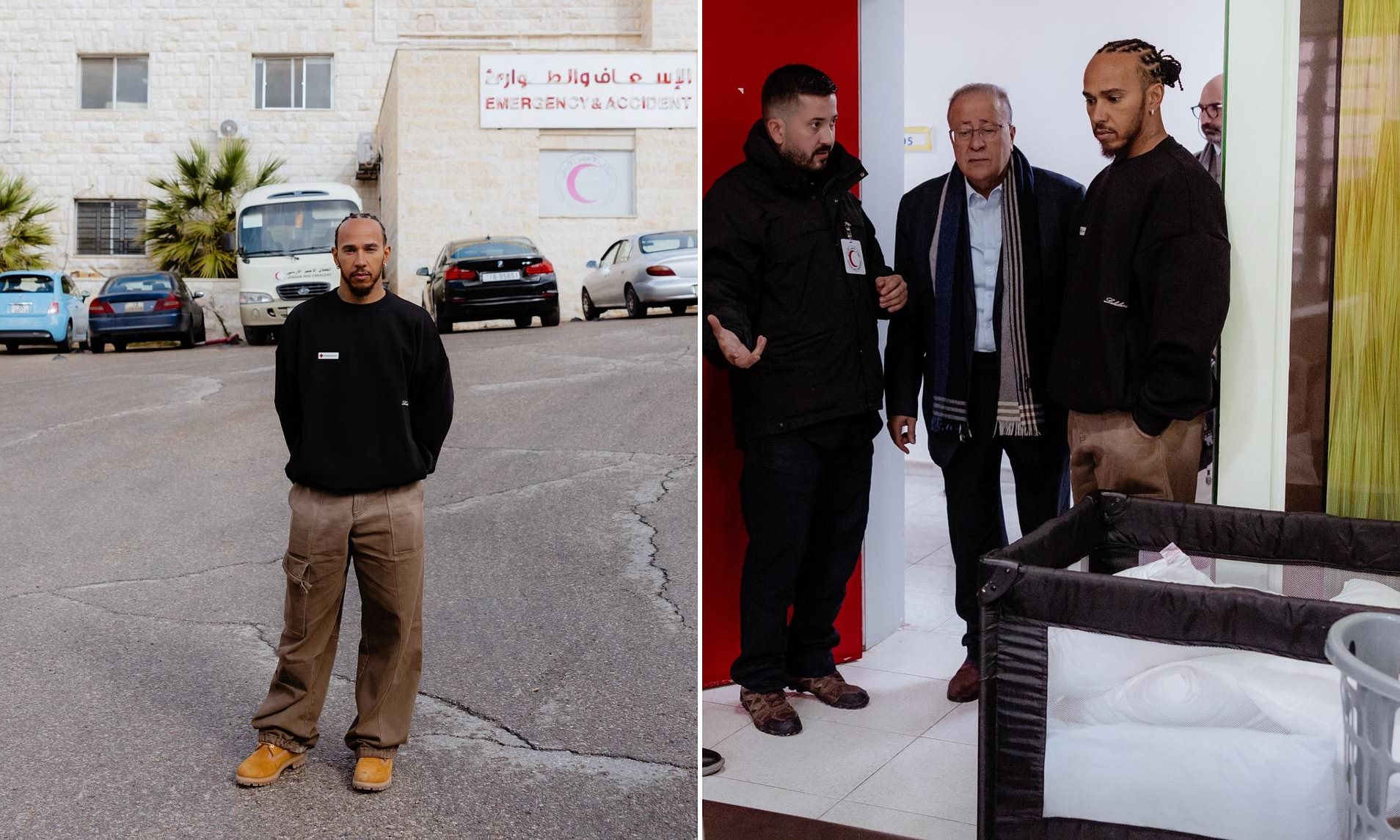 'We must speak up for what's right': Lewis Hamilton packs aid in Jordan ...