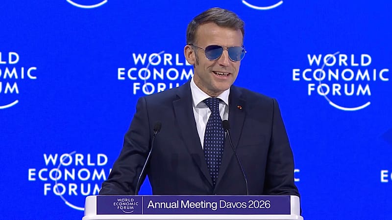 We prefer respect over bullies, Macron says at Davos as Trump tensions ...