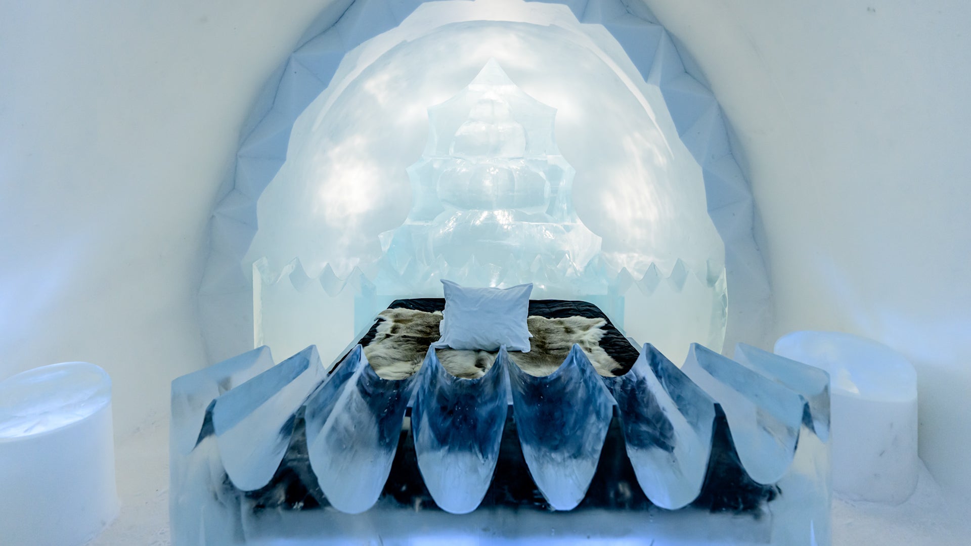 When was the world's first ice hotel built?