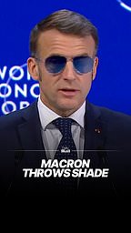 Macron wears shades for Davos speech and takes aim at Trump