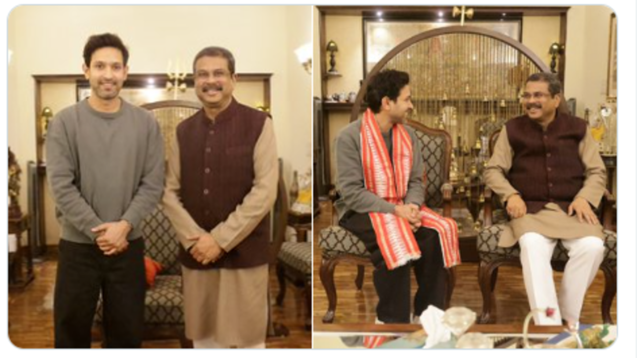 Vikrant Massey, Dharmendra Pradhan exchange ideas on making classrooms ...