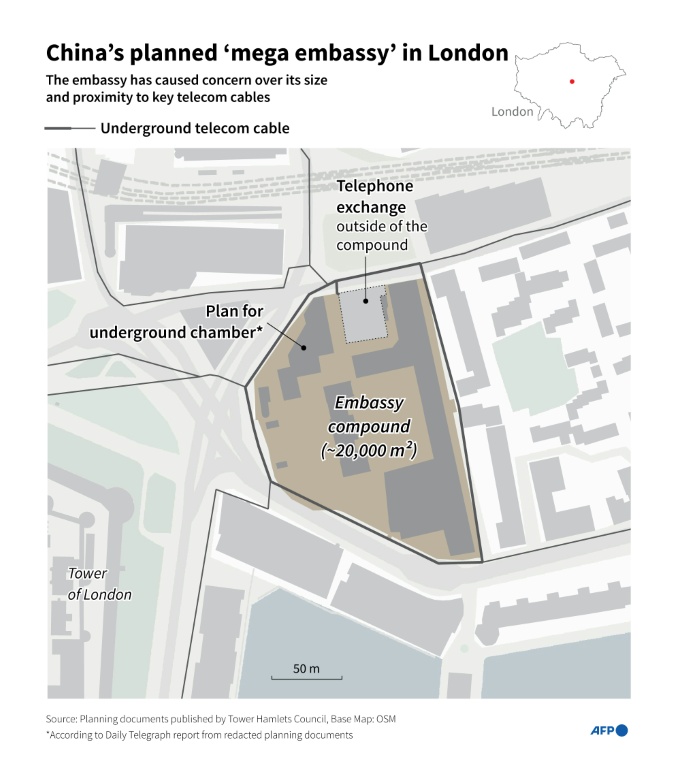 How big is China's planned 'mega embassy' in London?