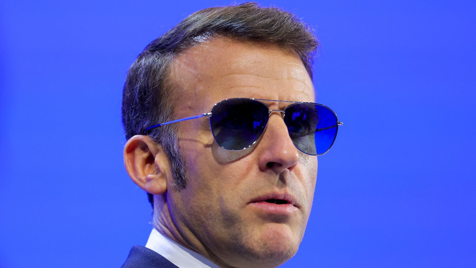 Emmanuel Macron speaks at Davos