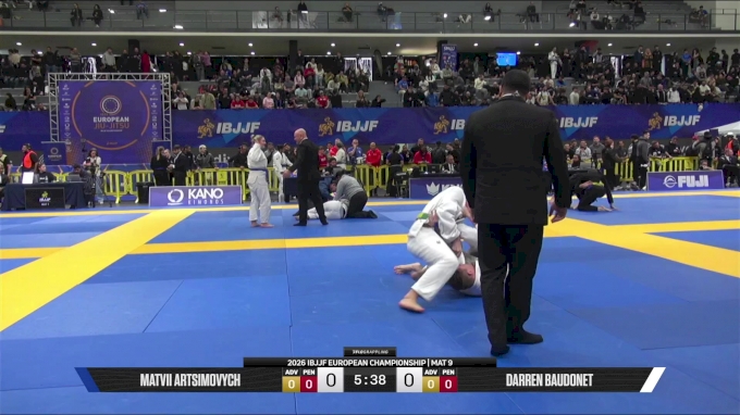 Darren Baudonet vs Matvii Artsimovych 2026 European Jiu-Jitsu IBJJF ...