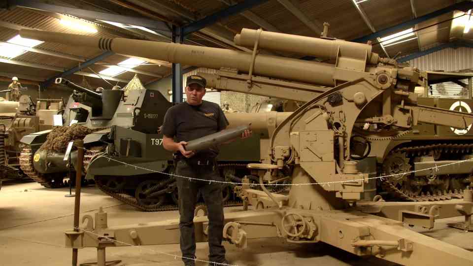 Inside a restored collection of World War Two artillery and anti-tank guns