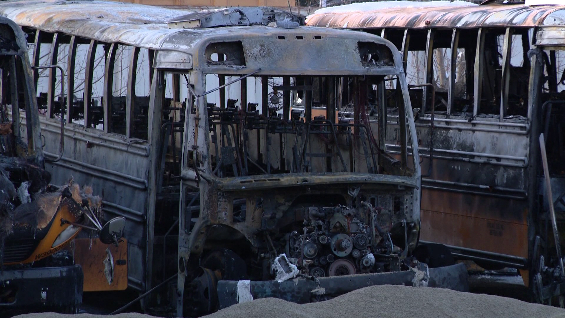 4 school buses burn in early morning fire at Framingham bus lot