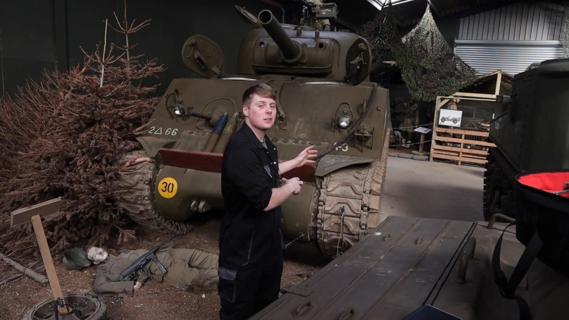 Inside a WWII Sherman tank like the one seen in Fury