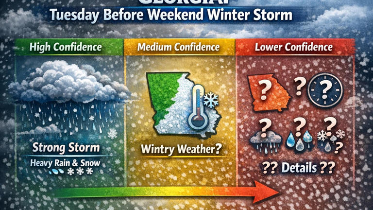 Several inches of snow, ice possible in Georgia, early models show