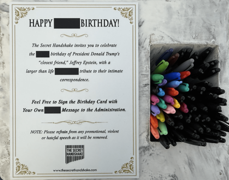 Giant recreation of Epstein birthday card appears in DC