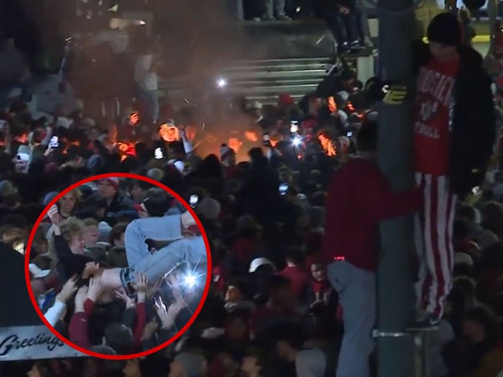 Hoosier fans party, climb poles, set fires after first national ...
