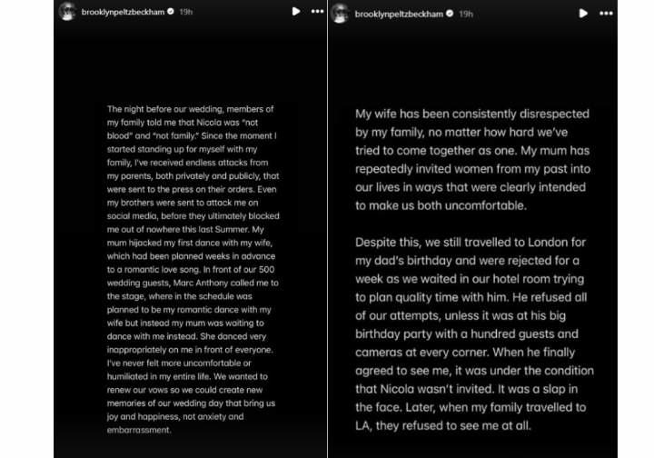 Brooklyn Beckham’s family feud explained after he releases scathing ...