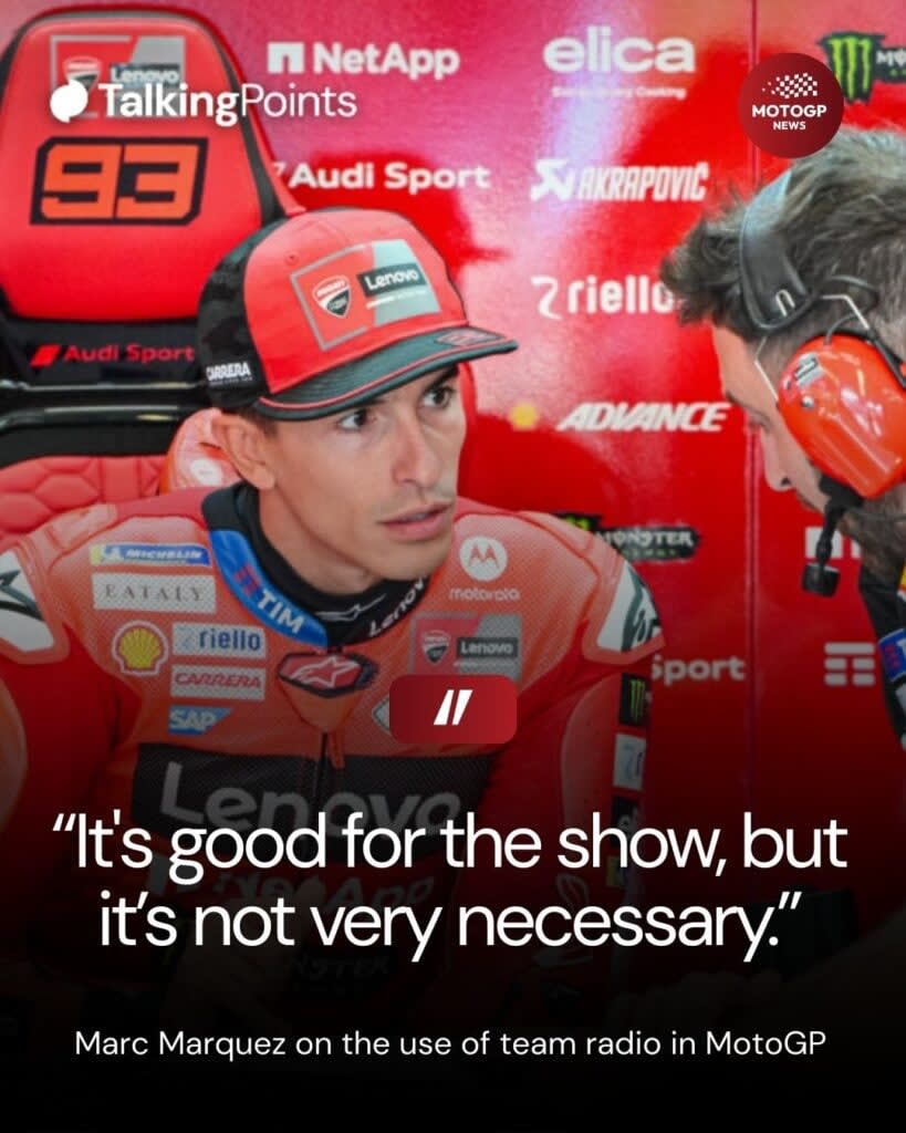 Marc Marquez shares his thoughts on MotoGP introducing F1-style team radio