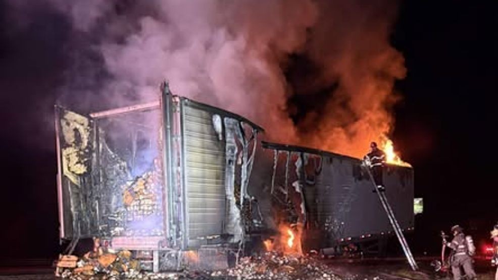 Early morning semi-trailer fire in Florence