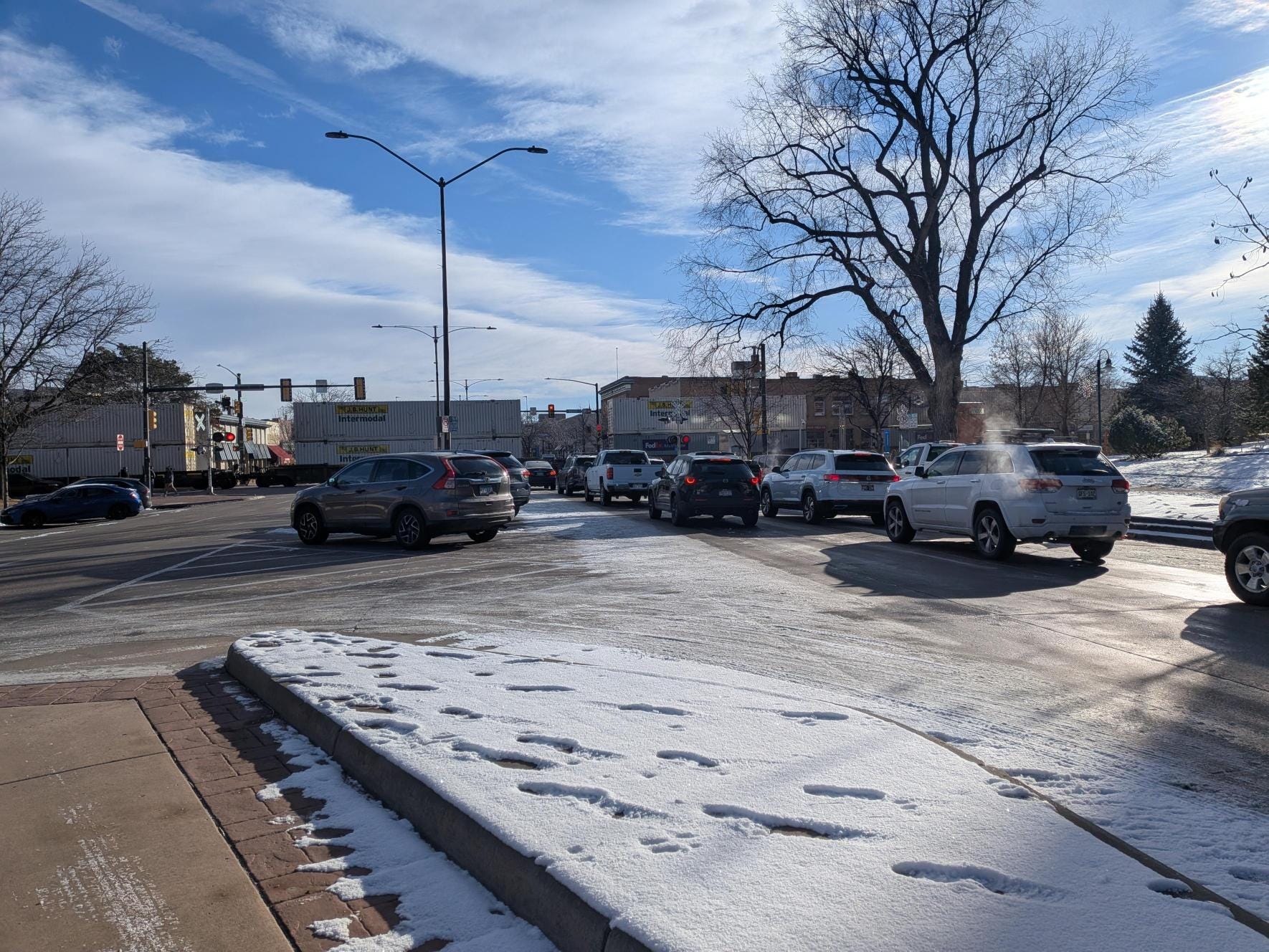Train blocks traffic in Old Town Fort Collins after striking vehicle