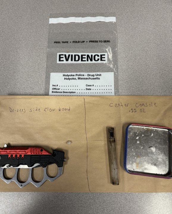 Holyoke police seize cocaine, brass knuckles during traffic stop