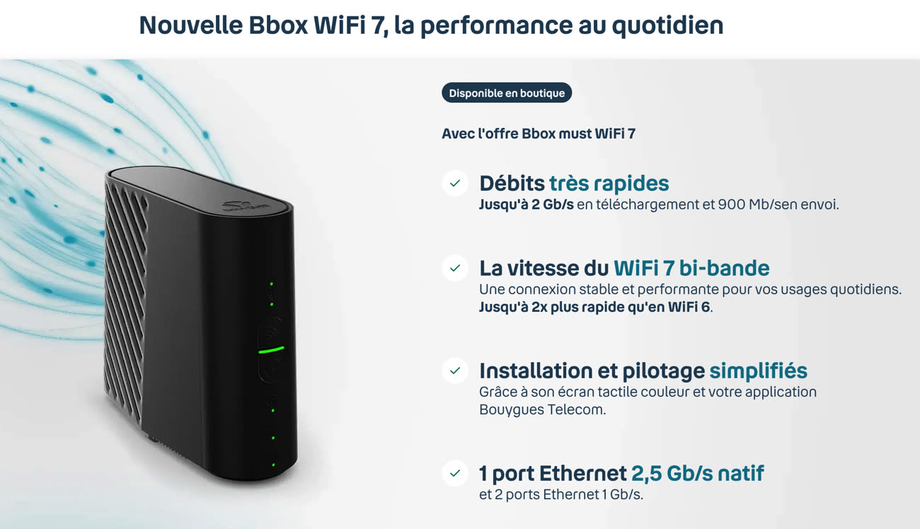 Bouygues Telecom inaugure une seconde Bbox Wi-Fi 7 uniquement bi-bande