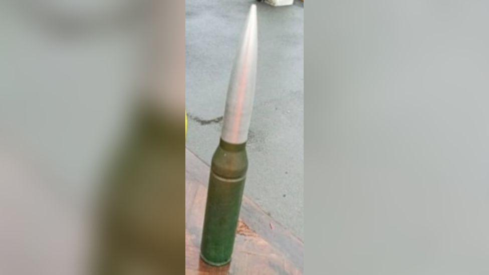Recycling centre shut after military shell dumped