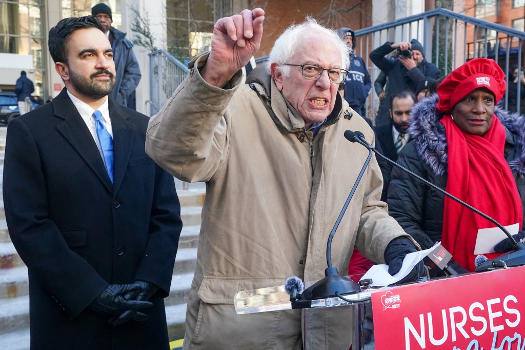 Sanders and Mamdani rally with striking NYC nurses