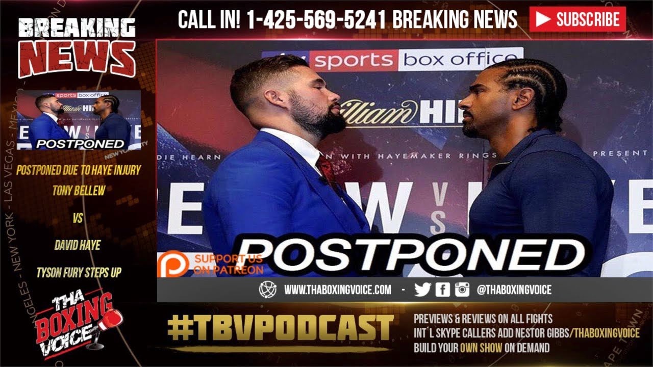 David Haye vs Tony Bellew 2 postponed due to Haye injury, Tyson Fury ...