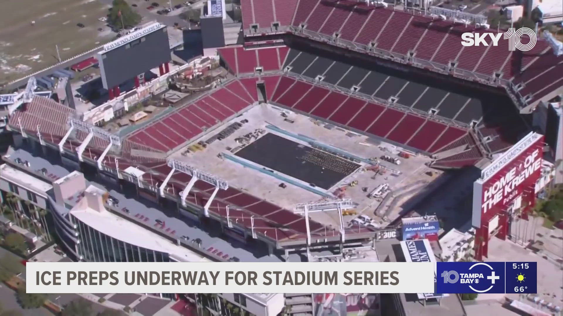 Raymond James Stadium prepares for NHL Stadium Series game