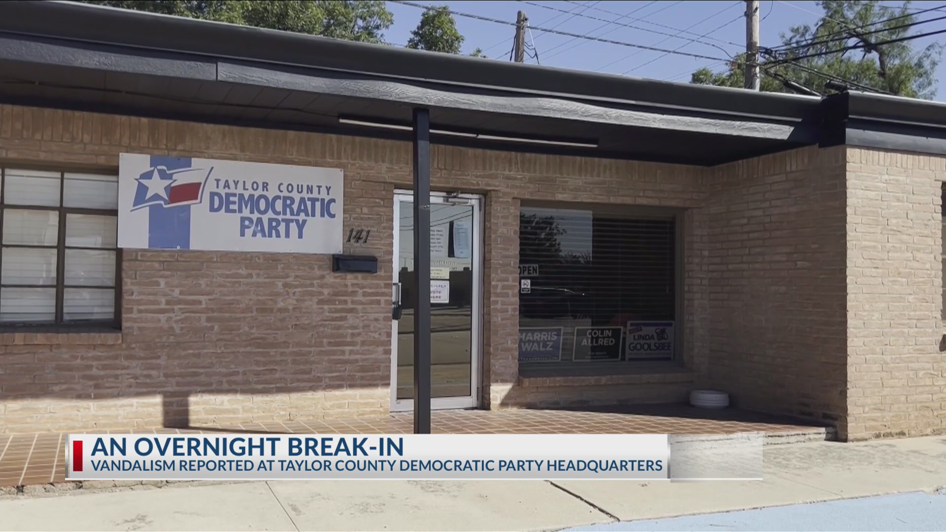Taylor County Democratic Party reports vandalism at headquarters