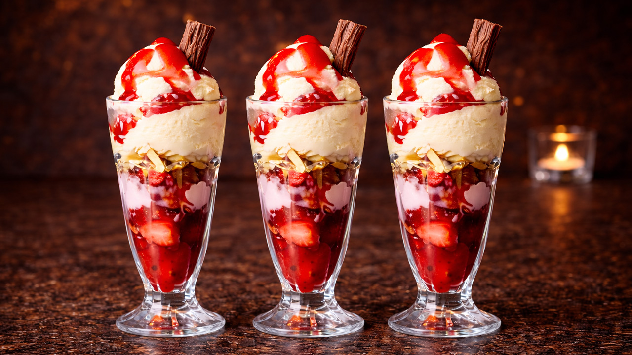 Knickerbocker glory classic ice cream sundae recipe