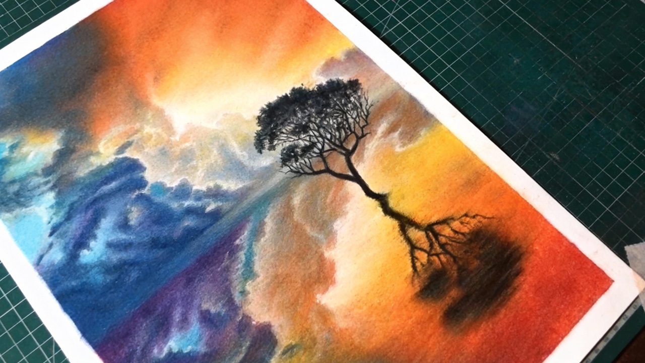 How to create stunning tree drawings with hard pastels: Full step-by ...