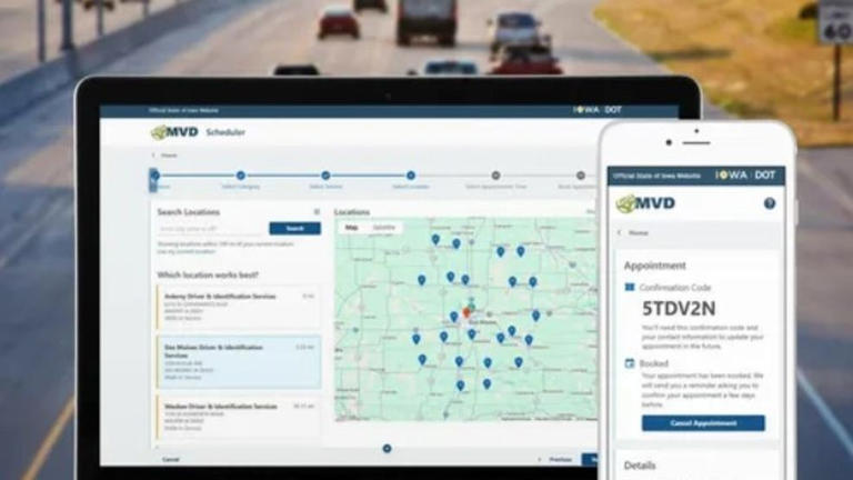 Iowa DOT launches statewide online scheduling system for DMV services