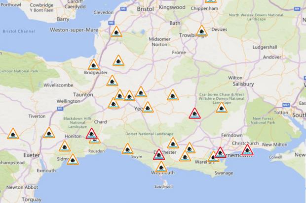 Multiple amber warnings say 'flooding is possible' for Somerset's low ...