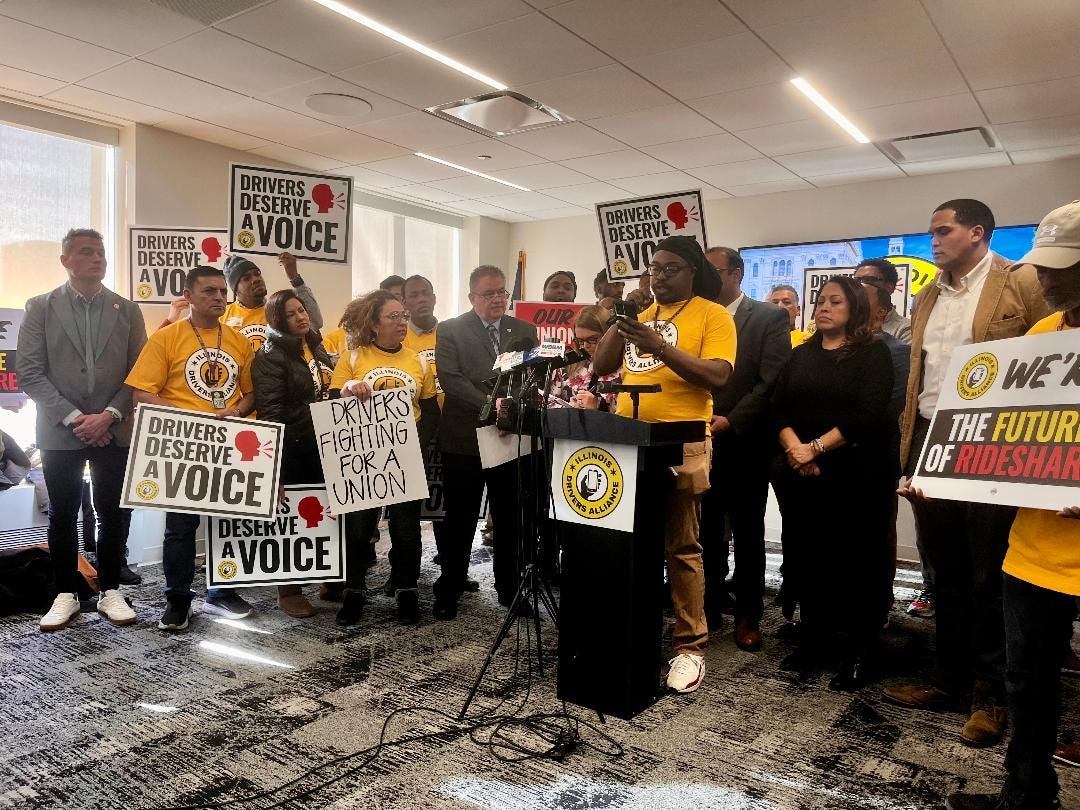 Illinois rideshare drivers demand union representation