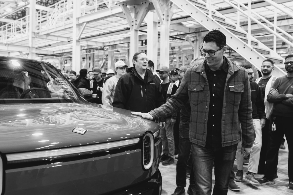 Rivian has started building R2s on its production line