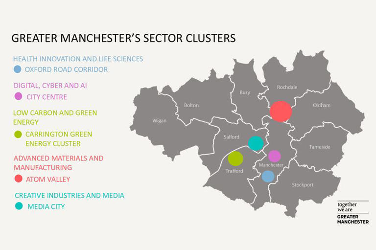This map shows how Andy Burnham will 'reindustrialise the birthplace of ...