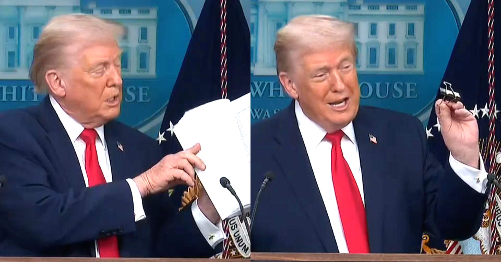 That was nasty! Trump has hilarious close call in showdown with binder ...