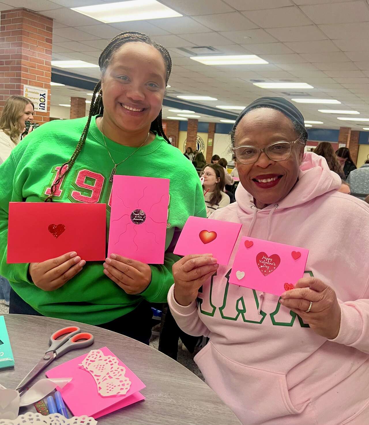 Midland, Dow students make Valentine’s cards for homebound older adults