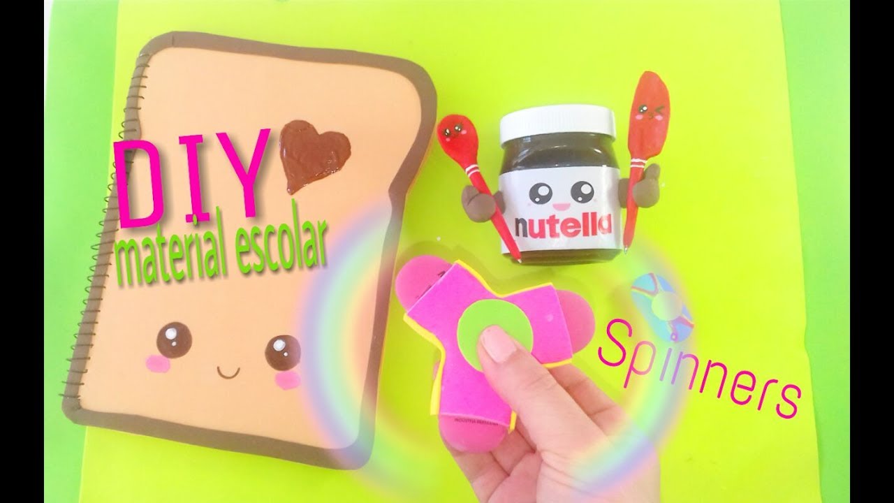 DIY material escolar divertido kawaii + FIDGET SPINNERS borracha # ...